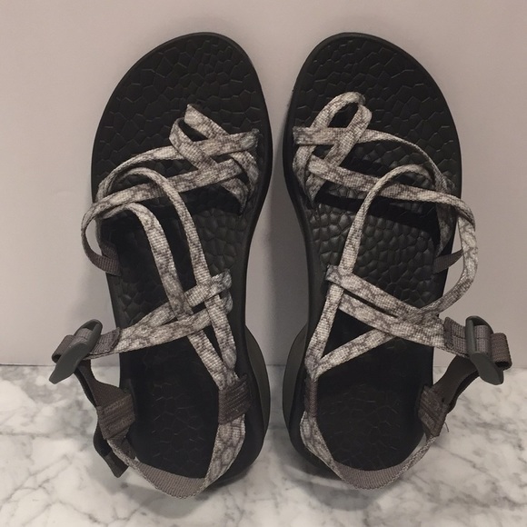 Chaco | Shoes | Chacos Gray Double Strap With Toe Sz 7w | Poshmark